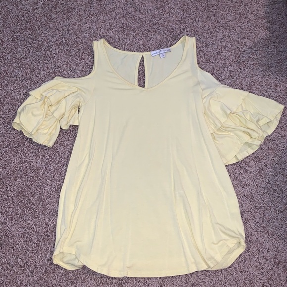 Moa Moa | Tops | Yellow Cold Shoulder | Poshmark